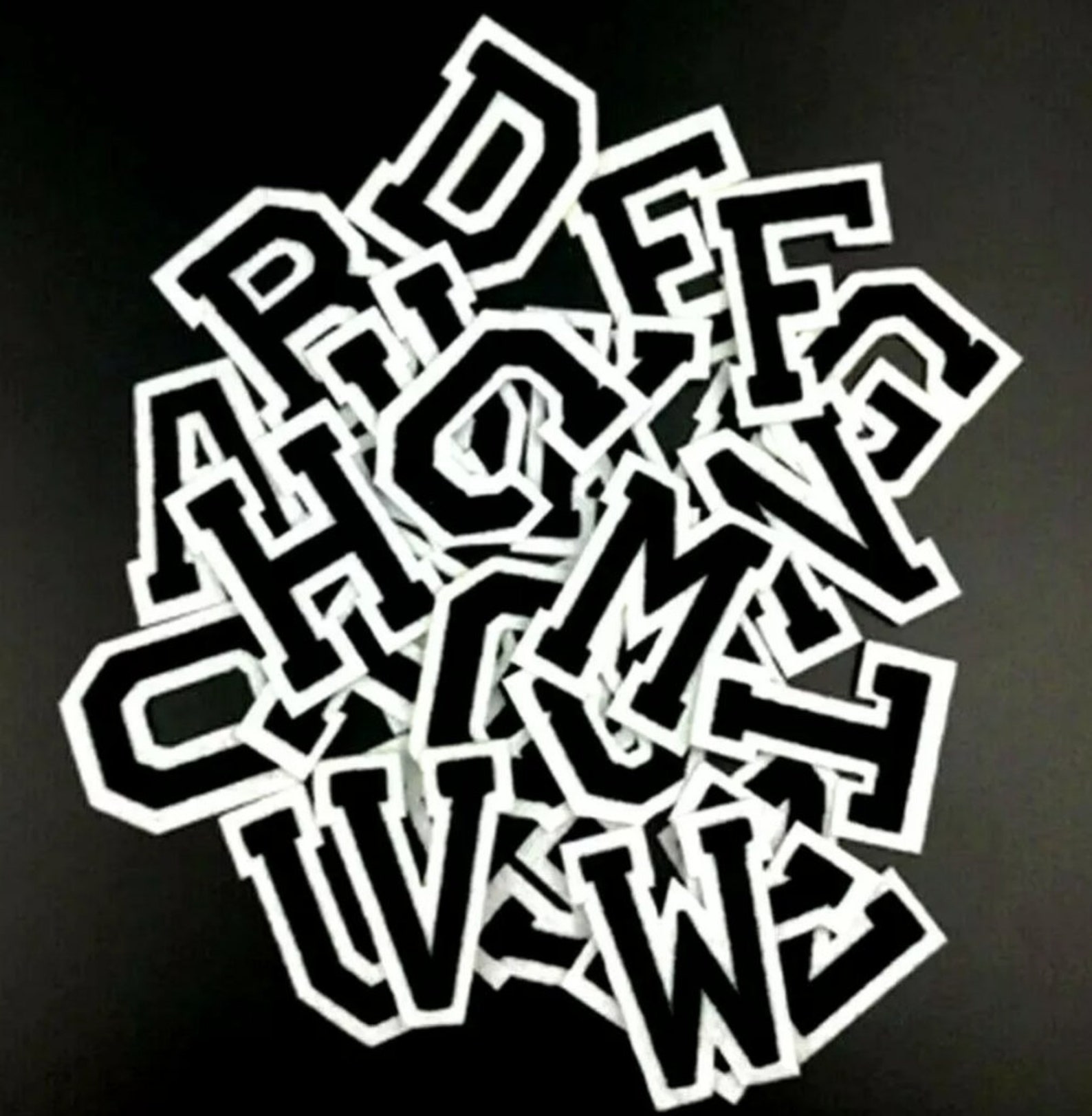 Black and White Letter Patch Patches Iron on / Sew on Retro | Etsy