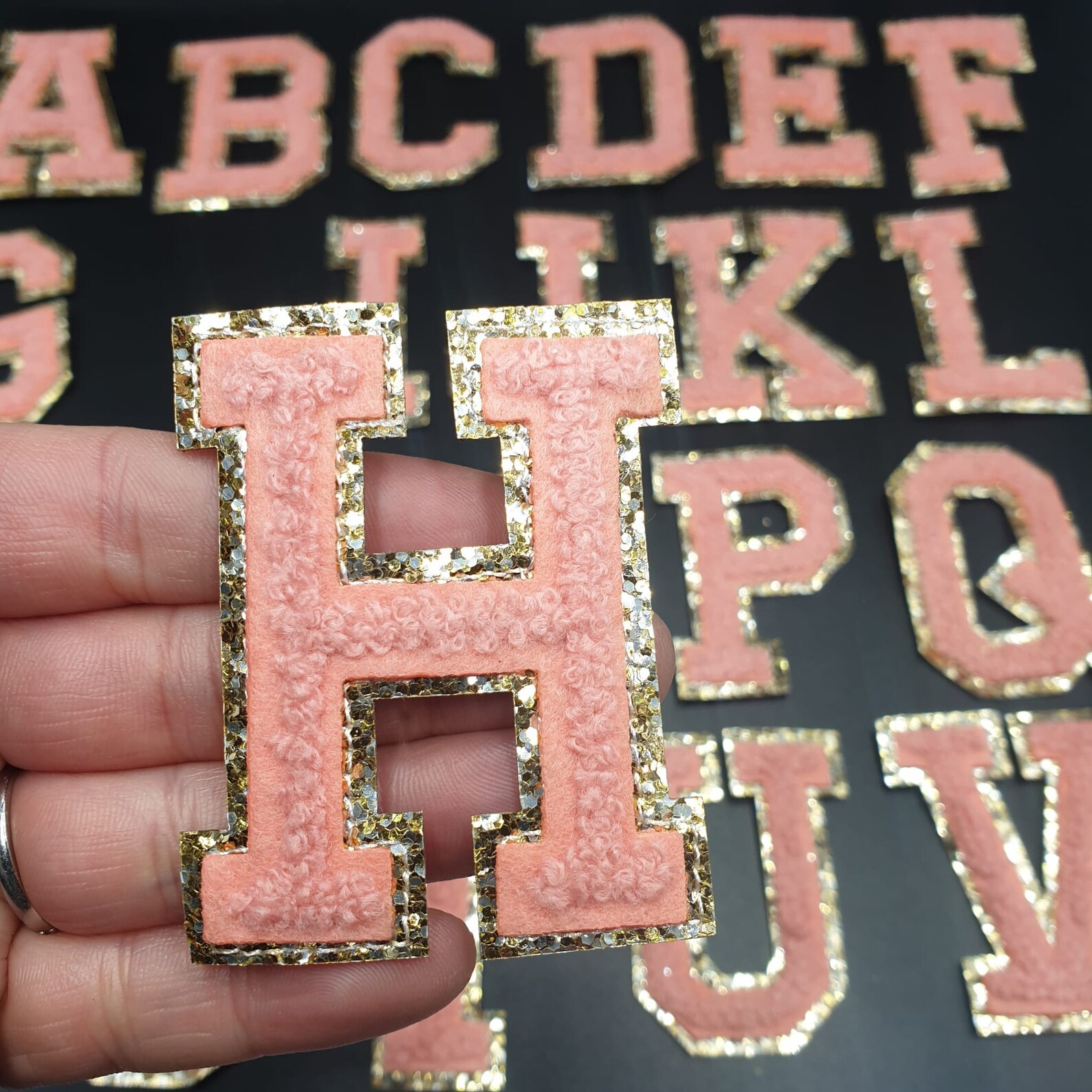 6.2cm Light Pink Chenille Patch Letter Patches Iron on / Sew - Etsy