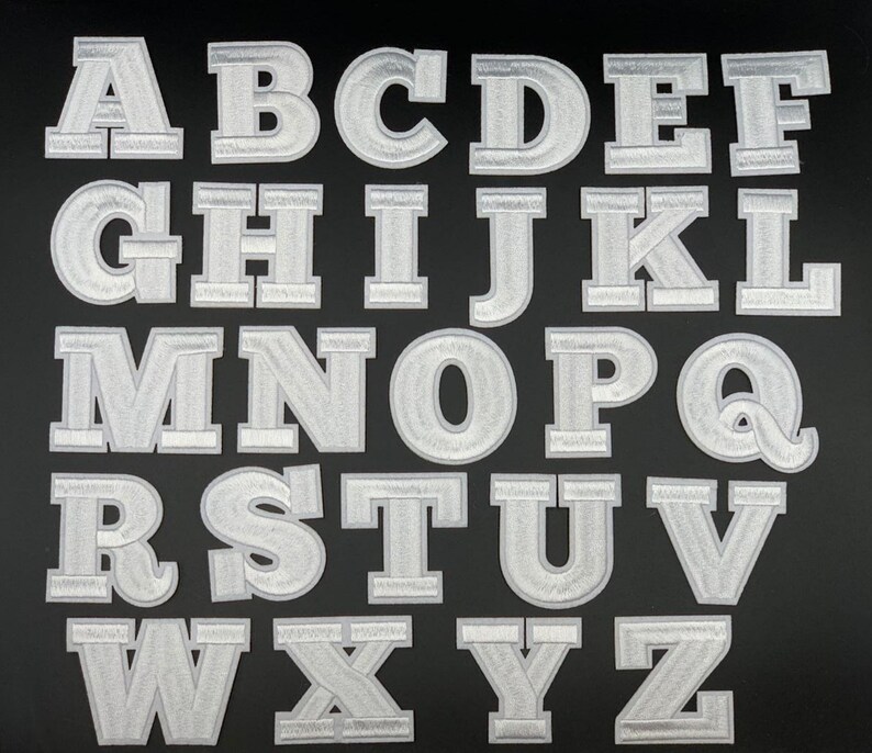 5.5cm White Letter Patch Patches Iron on / Sew on Alphabet Embroidery ...