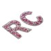 Pink Large Rhinestone Sparkle Letter Patch Patches Iron on Alphabet ...