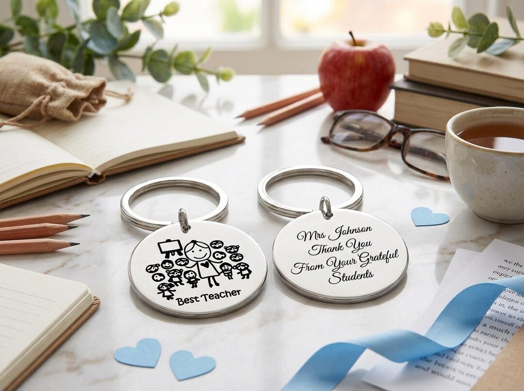 Best Teacher Keyring Personalised Custom Engraved Gift Novelty School ...
