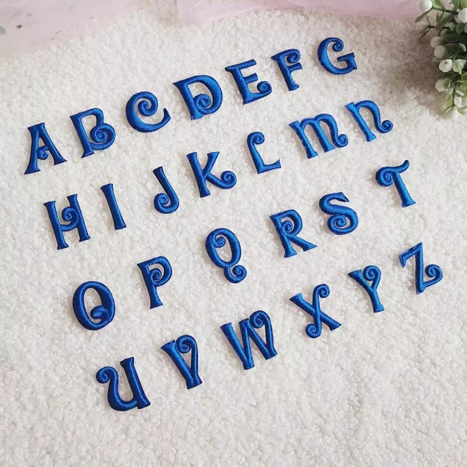 Blue Small Letter Patch Patches Iron on / Sew on Alphabet Embroidery ...