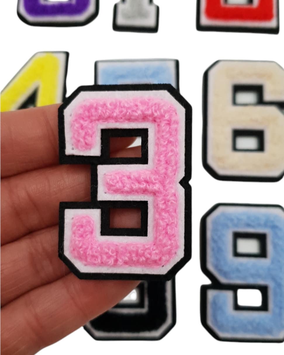 7.5cm Chenille Number Patch 3D Varsity Patches Iron on Alphabet ...