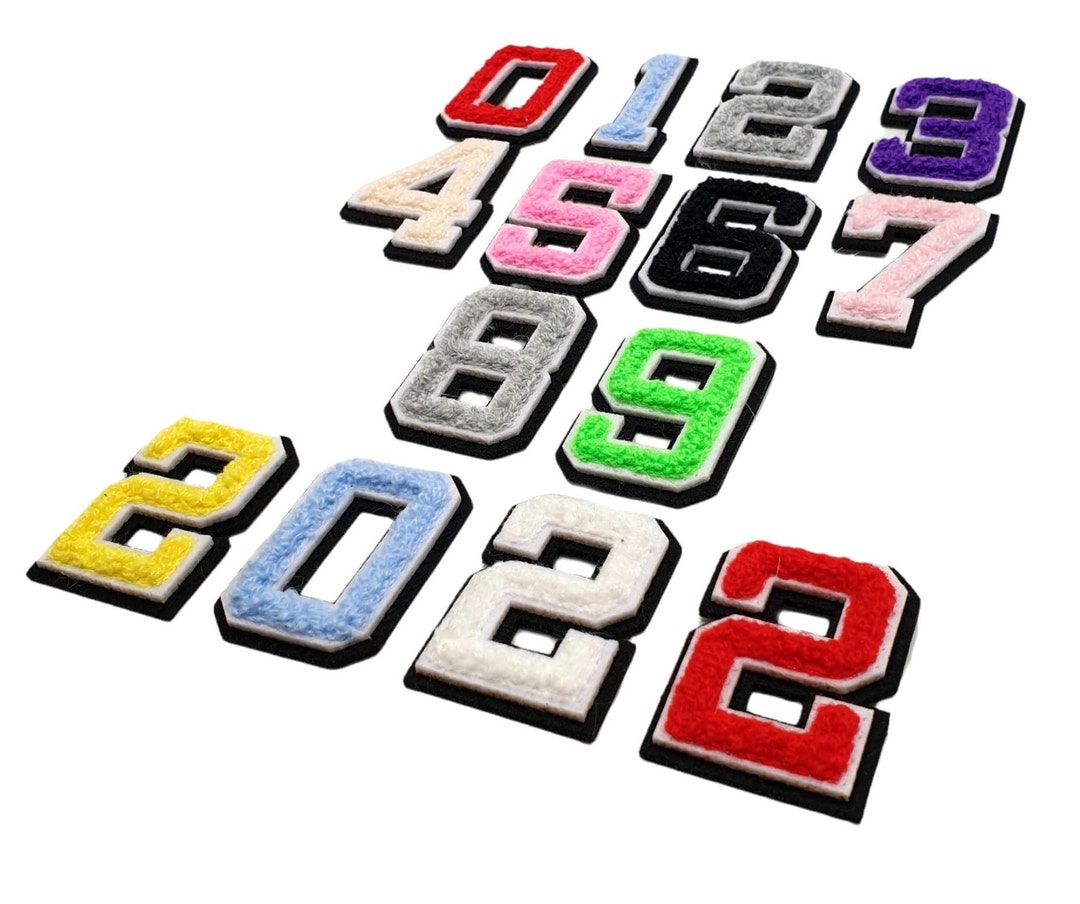 7.5cm Chenille Number Patch 3D Varsity Patches Iron on Alphabet ...