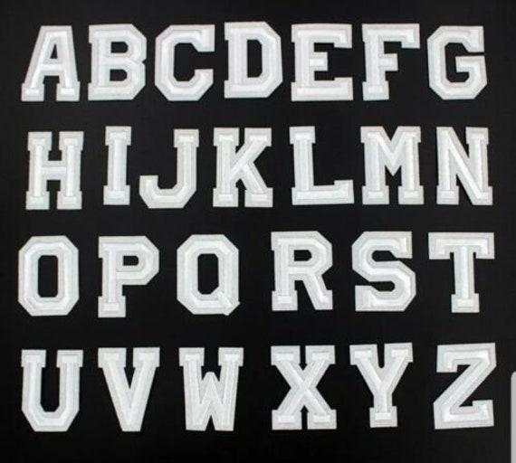 White Letter Patch Patches Iron on / Sew on Retro Alphabet - Etsy UK
