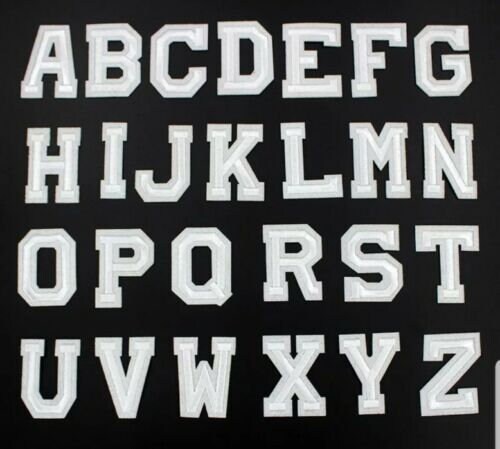White Letter Patch Patches Iron on / Sew on Retro Alphabet - Etsy UK