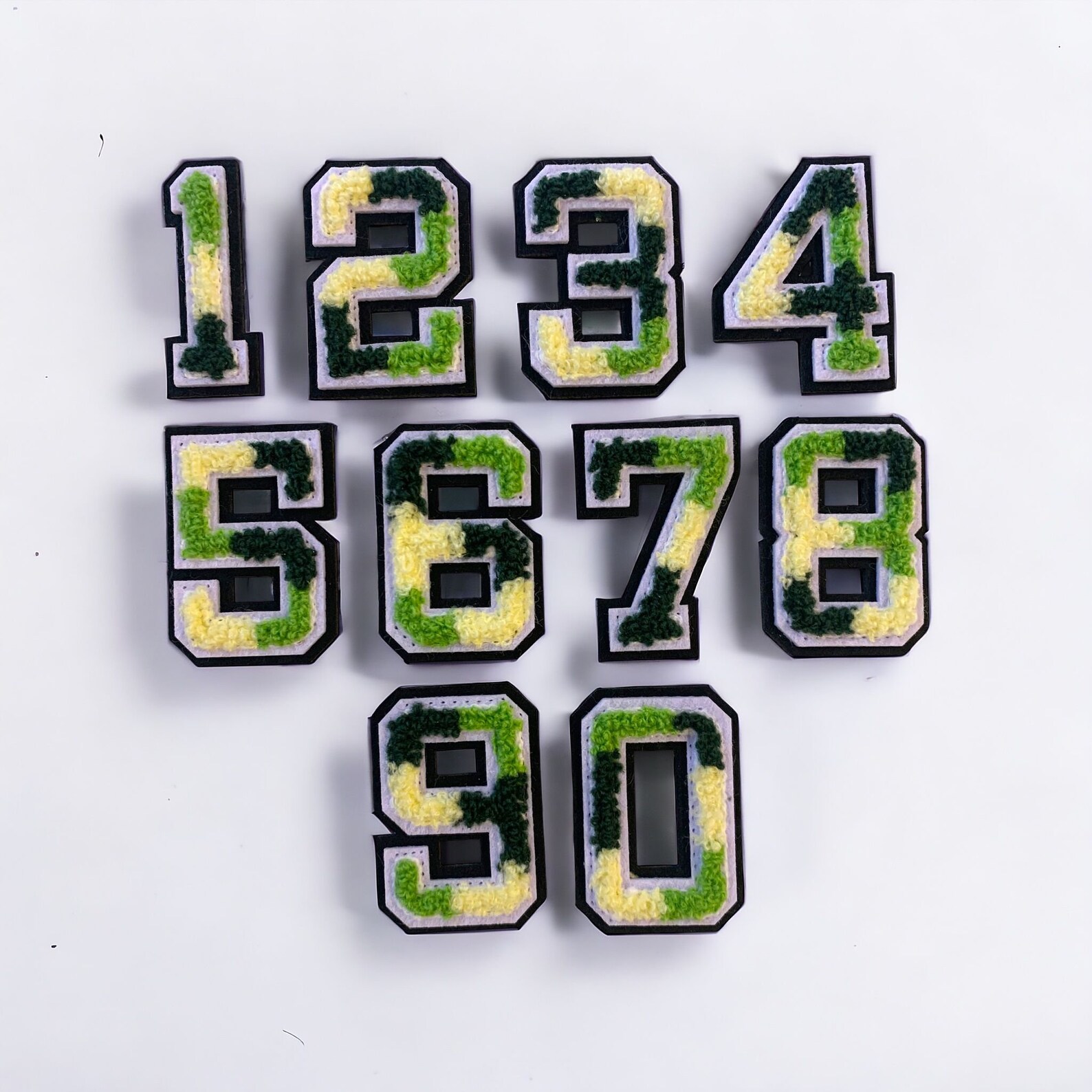 7.5cm Camouflage Chenille Number Patch Patches Iron on Alphabet ...