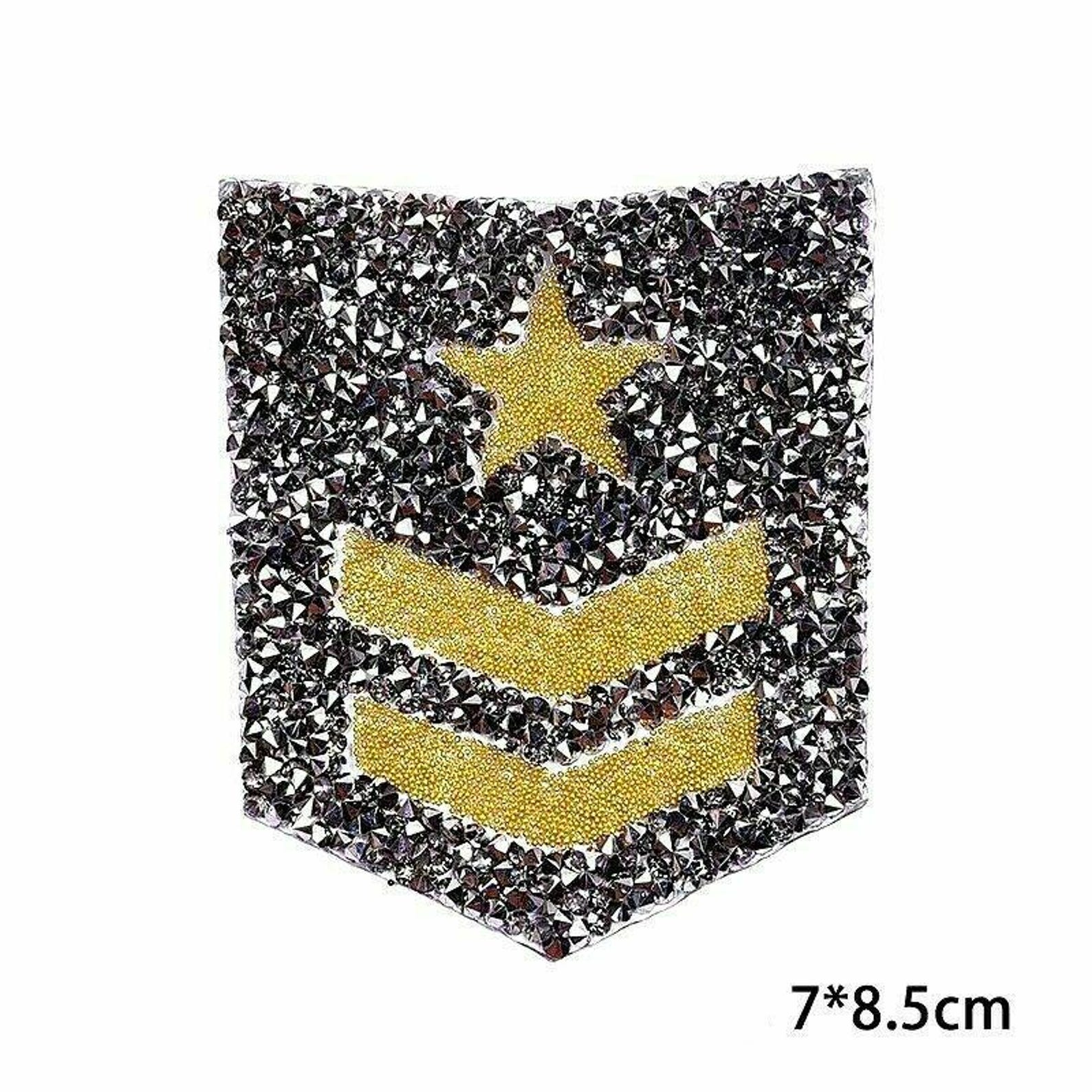 Military Theme Army Soldier Rhinestone Patch Iron on Alphabet ...