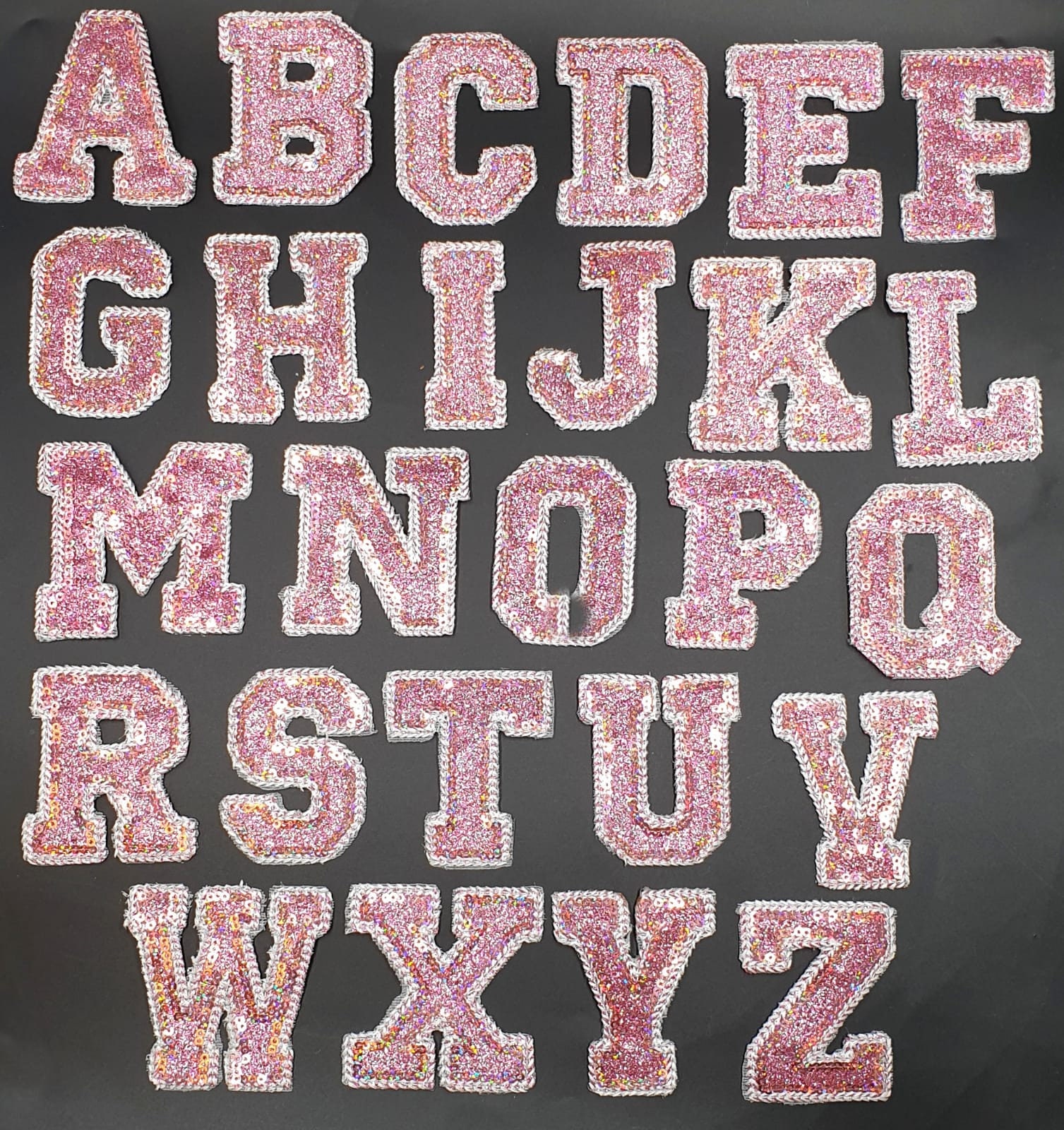 Glitter Pink Letter Patch Patches Iron on / Sew on Retro | Etsy