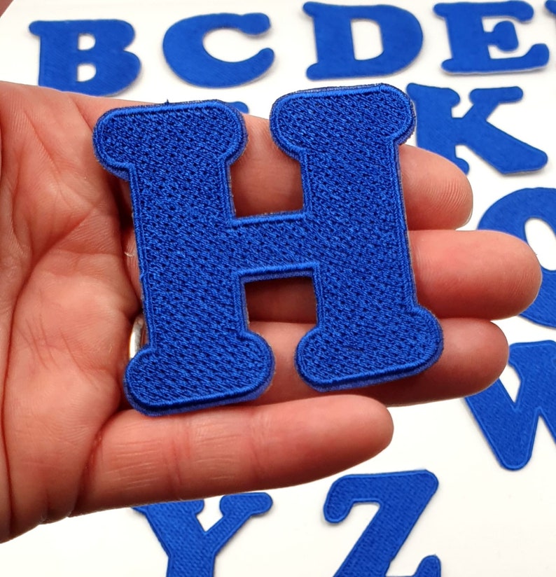 Blue Letter Patch Patches Iron on / Sew on Retro Alphabet - Etsy