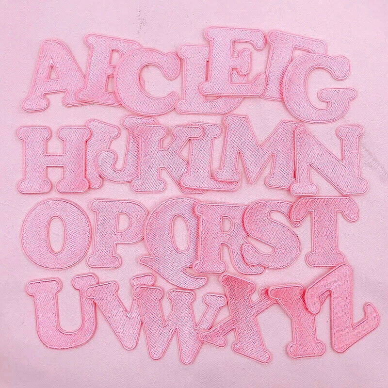 Pink Letter Patch Patches Iron on / Sew on Retro Alphabet - Etsy