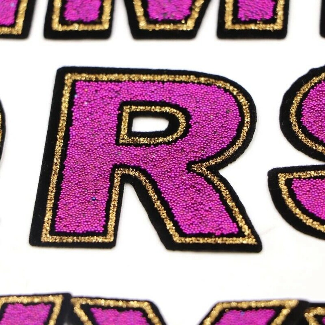 Pink Letter Patch Patches Iron on Sew on Retro Alphabet - Etsy