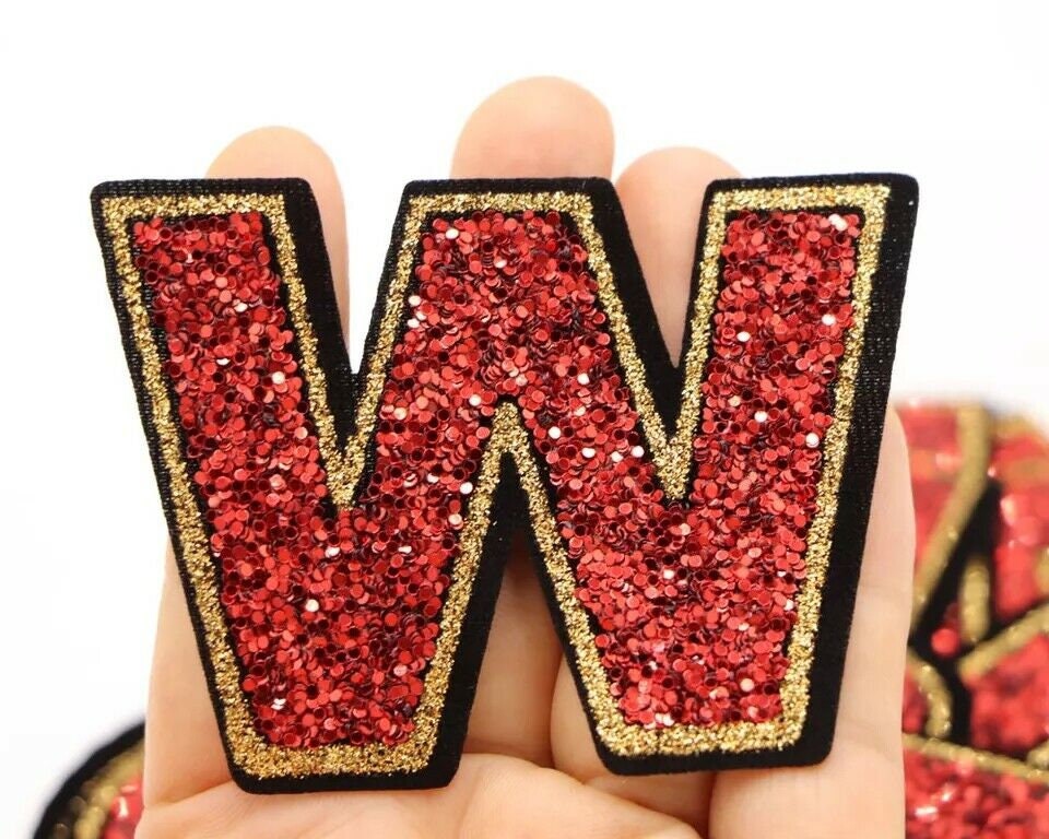 Red Sequin Letter Patch Patches Iron on / Sew on Retro - Etsy