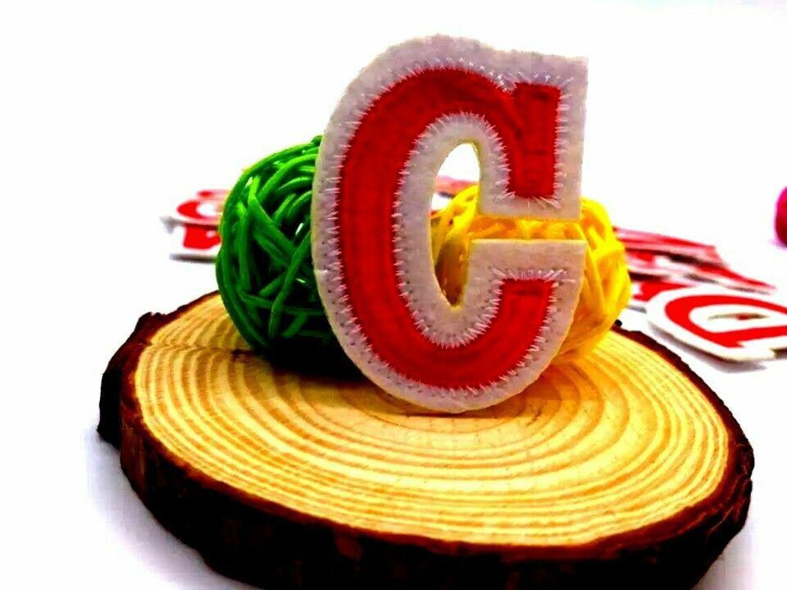 Red Letter Patch Patches Iron on / Sew on Retro Alphabet Embroidery ...