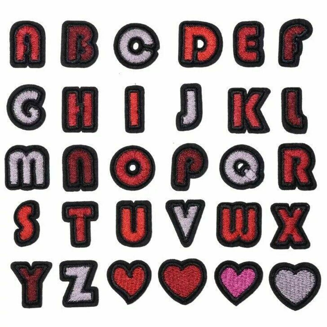 Red Colour Letter Patch Patches Iron on / Sew on Alphabet Embroidery ...