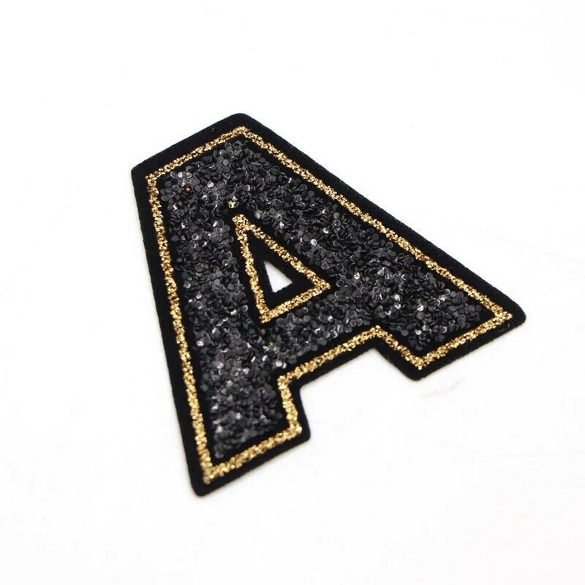 Black Sequin Letter Patch Patches Iron on / Sew on Retro | Etsy