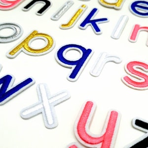 3.4cm Lowercase Patch Letters Colour Embroidered Iron-on Letter Patch ...