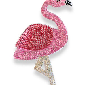 Rhinestone Flamingo Bird Cute Patch Patches Iron on Alphabet Embroidery ...