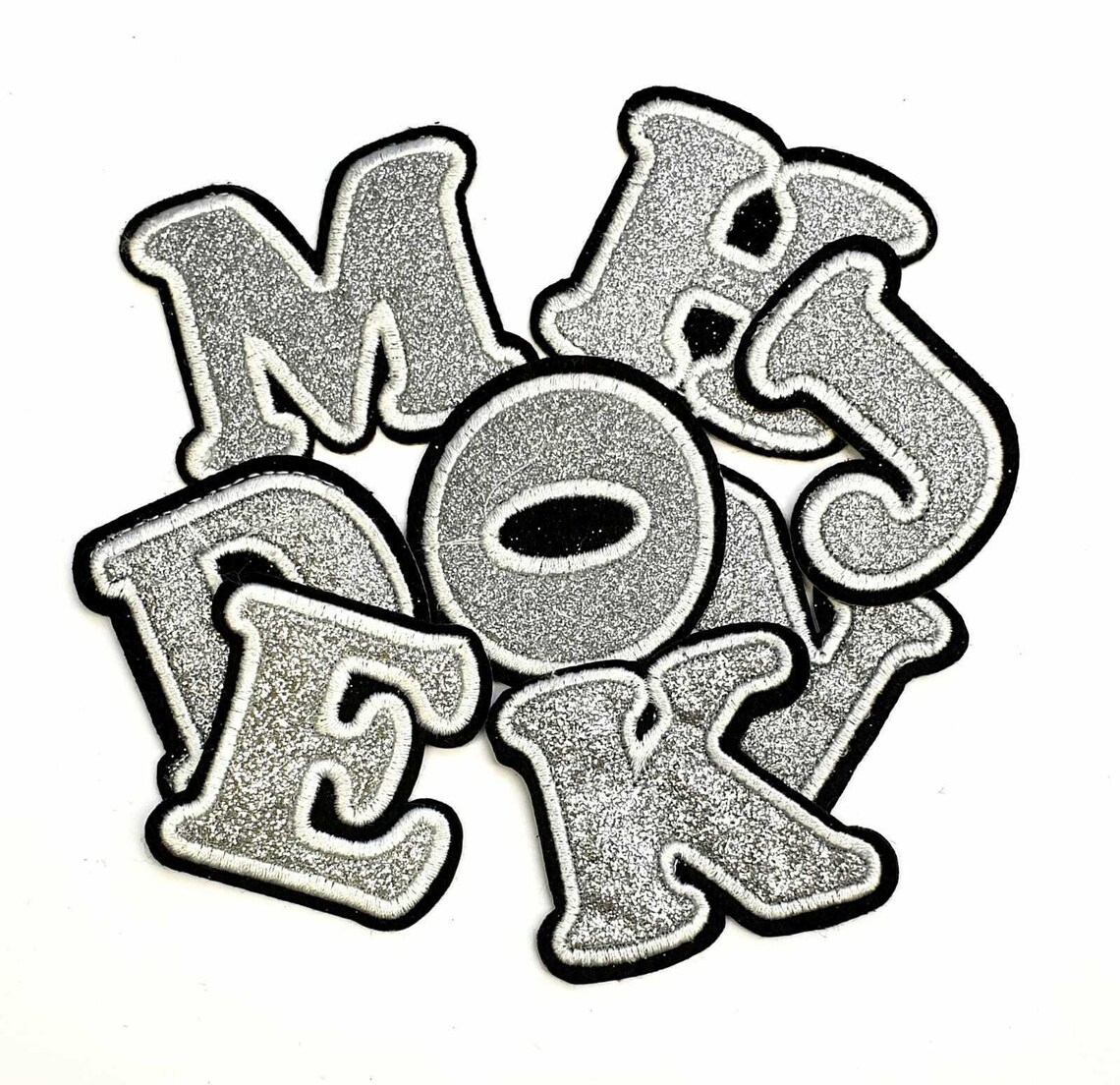 Glitter Silver Letter Patch Patches Iron on / Sew on Retro - Etsy