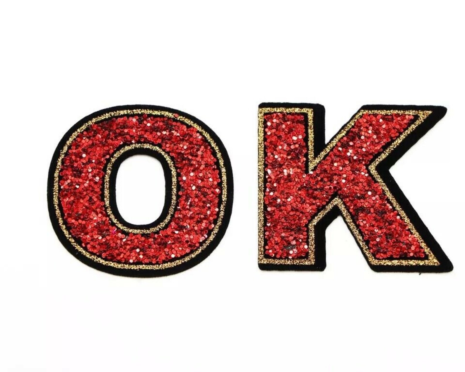 Red Sequin Letter Patch Patches Iron on / Sew on Retro - Etsy