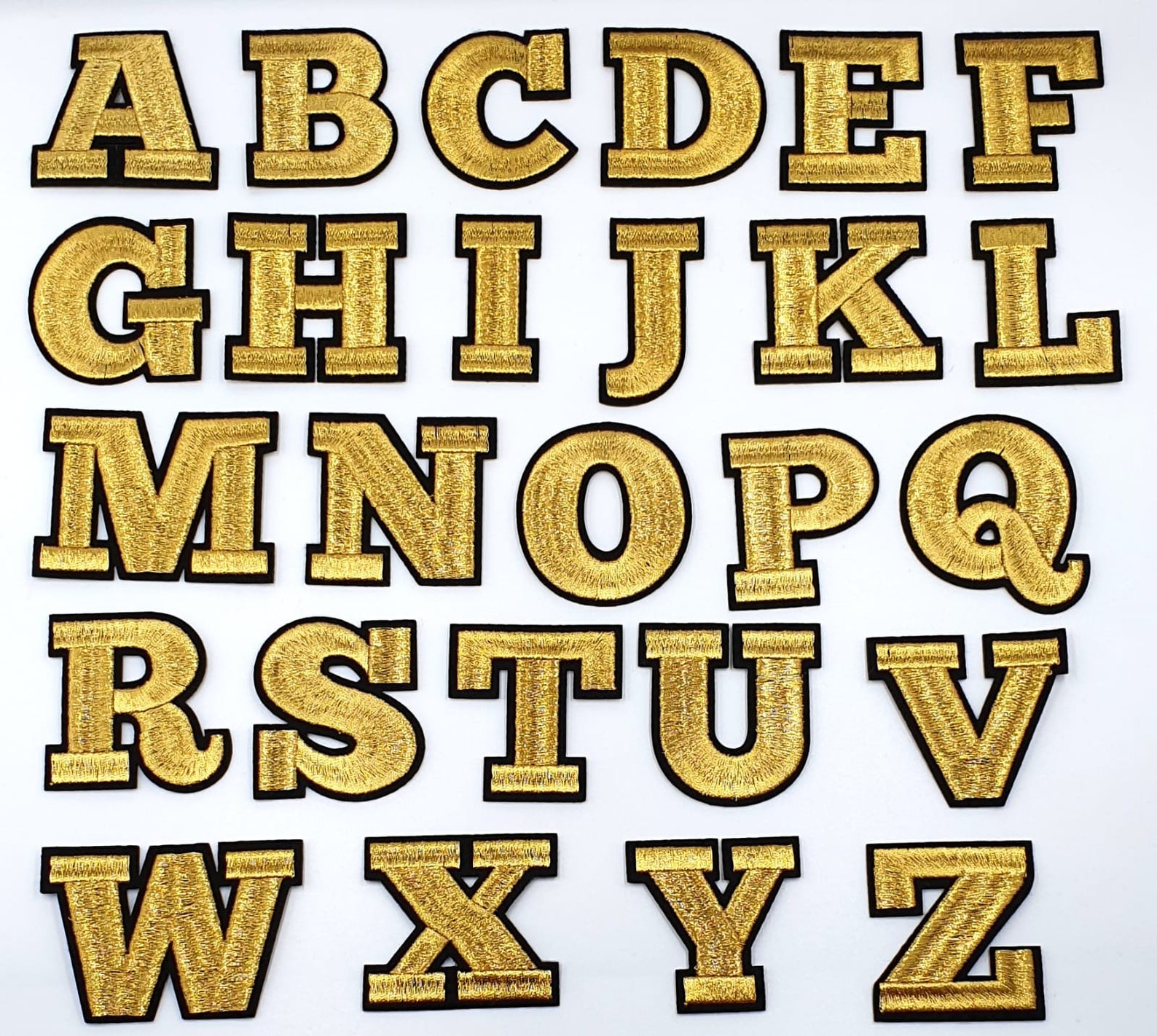 LARGE Gold / Black Letter Patch Patches Iron on / Sew on - Etsy