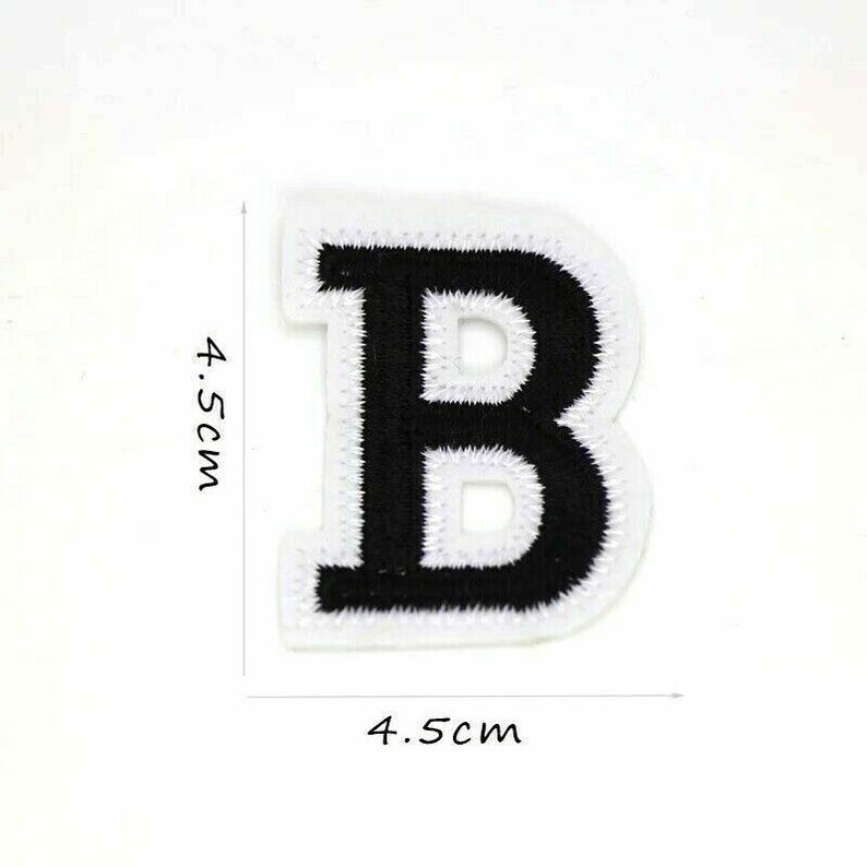 Black Letter Patch Patches Iron on / Sew on Retro Alphabet Embroidery ...