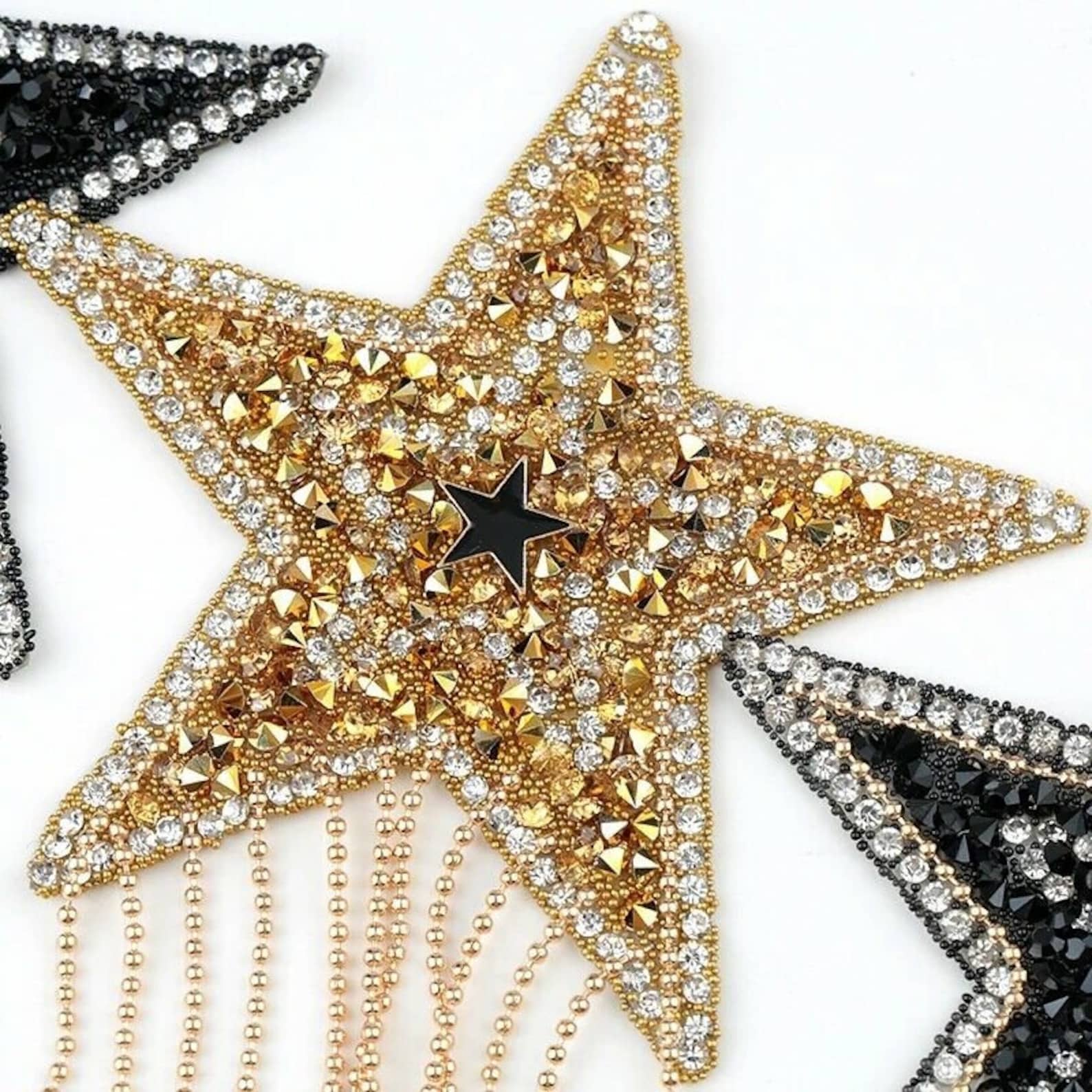 Rhinestone Sparkle Star Space Patch Patches Iron on Tassel - Etsy