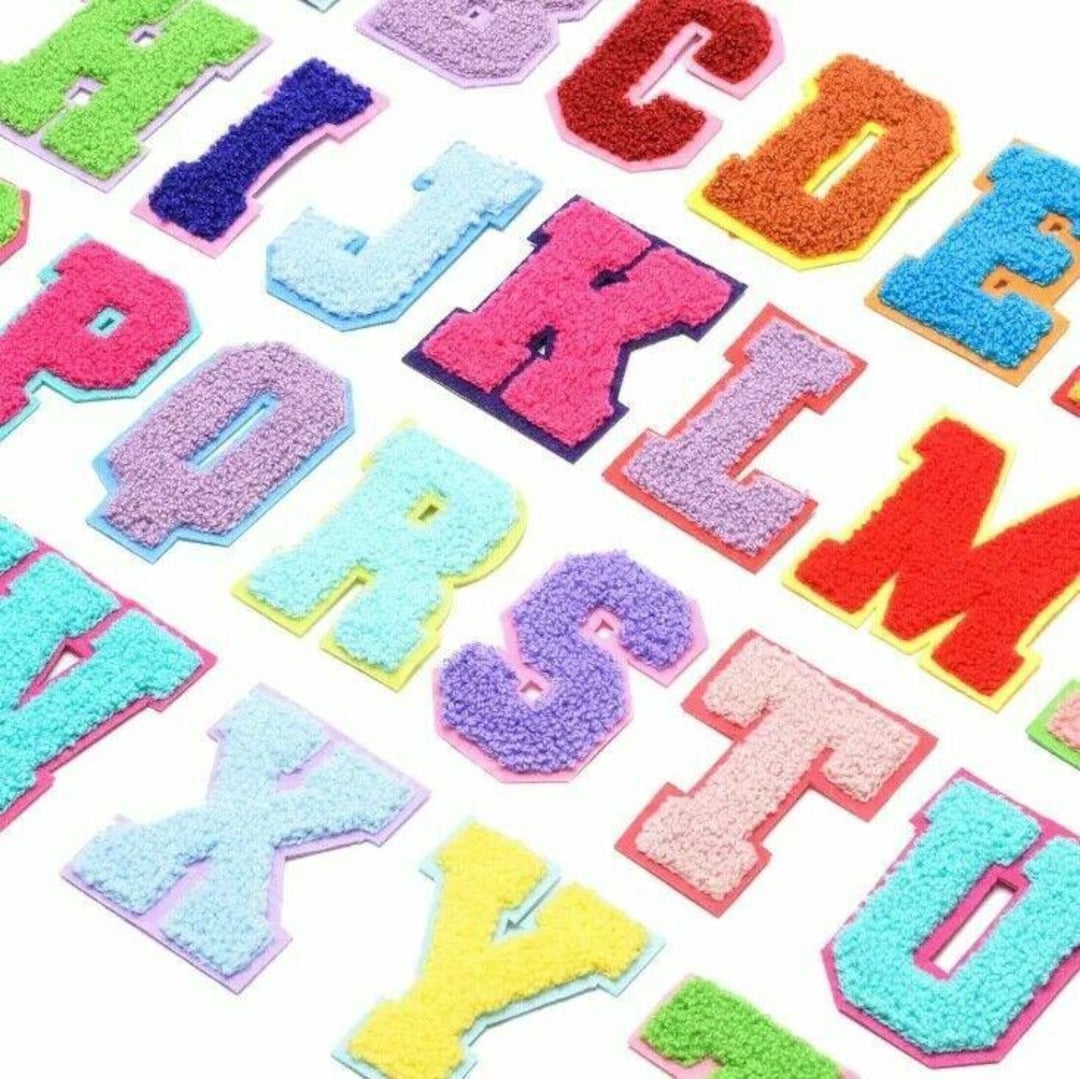 Multi Colour Chenille Varsity Letter Patch Patches Sew on Towel ...