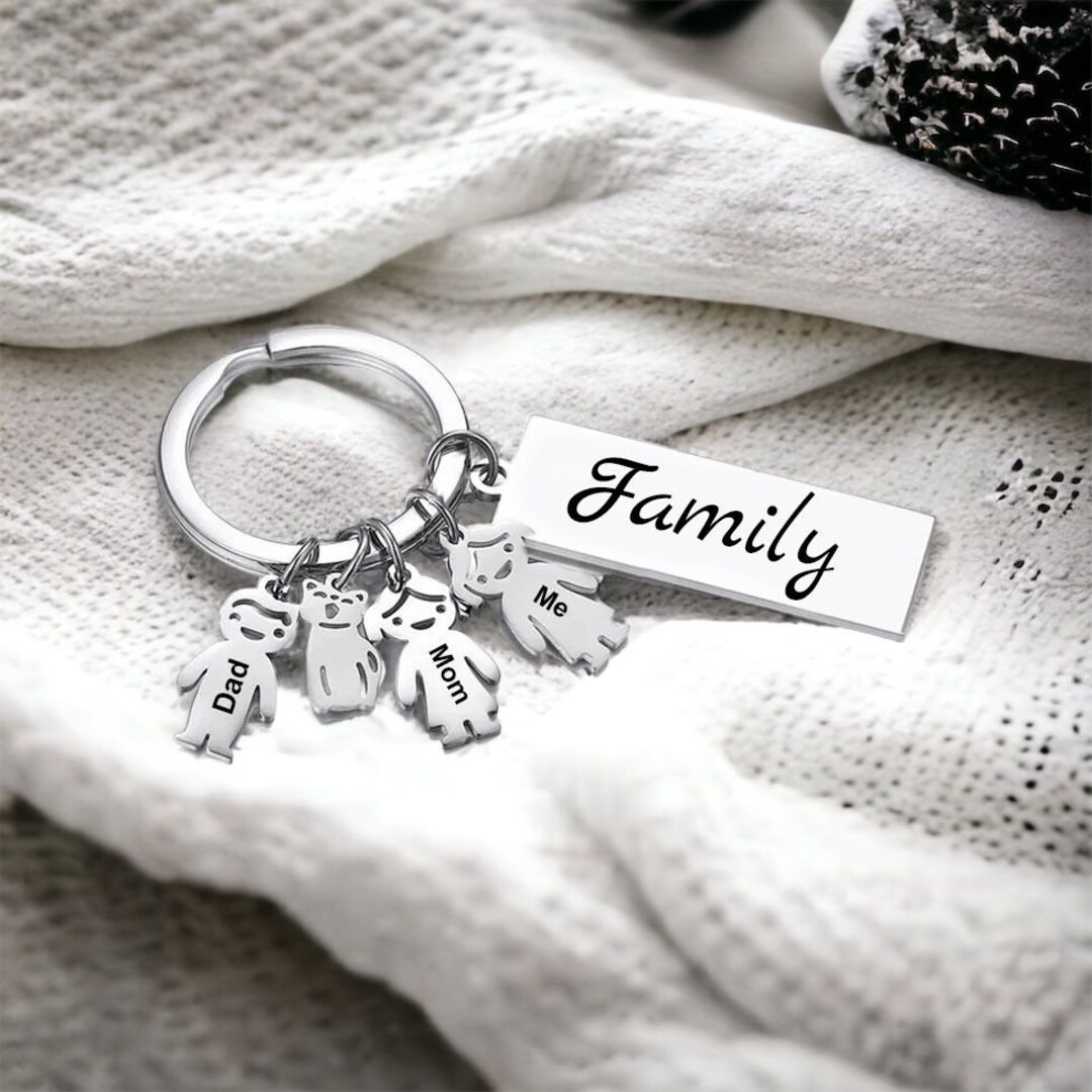 Personalised Family Keyring Engraved Customised Christmas Valentines ...