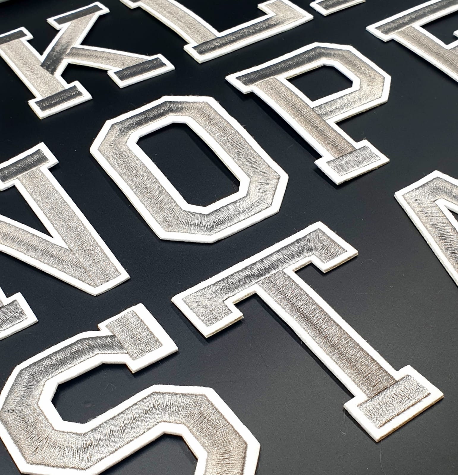 LARGE Grey Letter / Number Patch Patches 9.8cm Iron on / Sew on ...