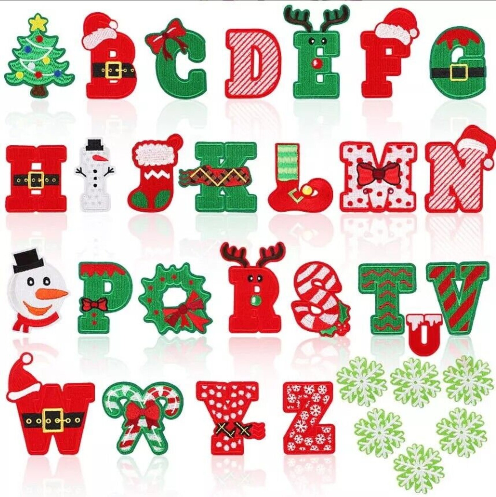 Christmas Patch Letters Alphabet Santa Xmas Red Patches Iron - Etsy UK