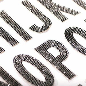 Large Rhinestone Sparkle Letter Patch Patches Iron on Alphabet ...