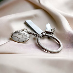 Personalised Football Keyring: Engraved Stainless Steel Soccer Coach ...