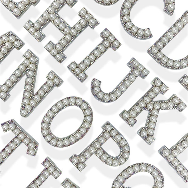 Large Pearl Letter Patches - Etsy