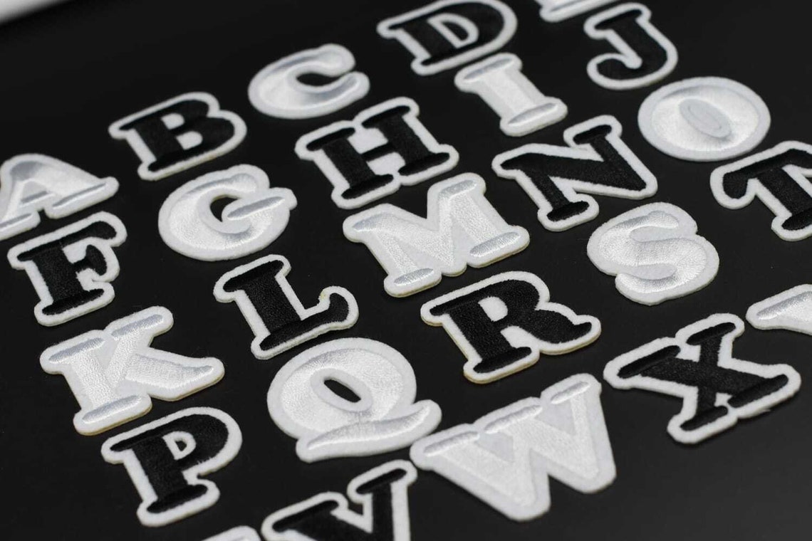 Black White Letter Patch Patches Iron on / Sew on Alphabet - Etsy