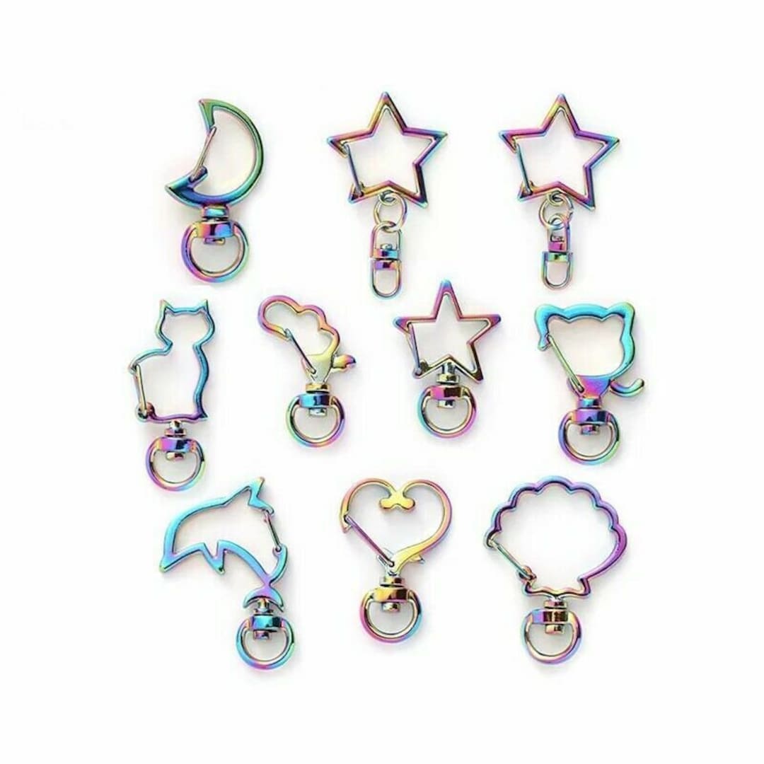 Keyring Snap Hook Carabiner Keychain Rainbow Iridescent Lobster Clasp ...