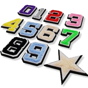 7.5cm Chenille Number Patch 3D Varsity Patches Iron on Alphabet ...