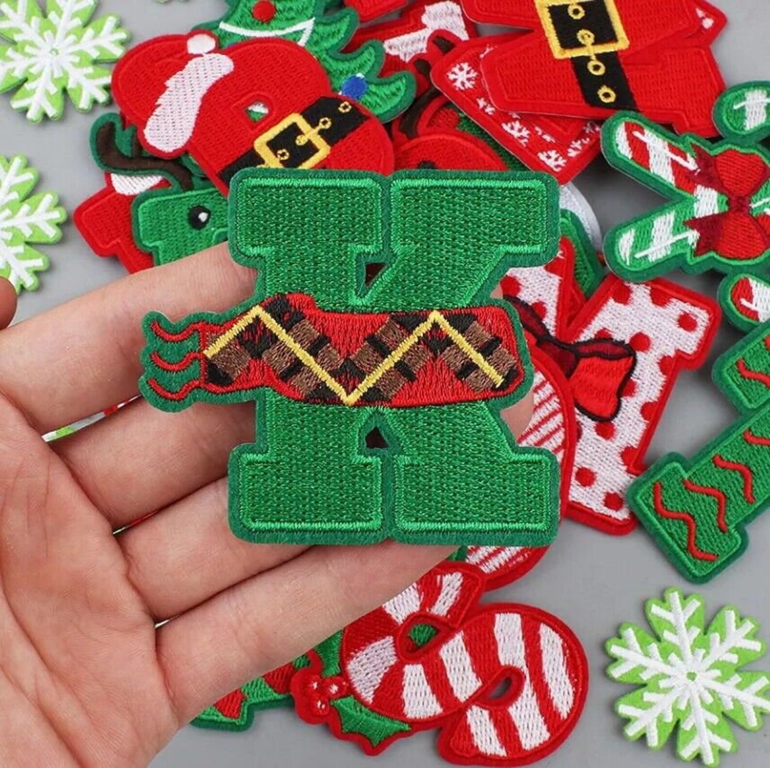 Christmas Patch Letters Alphabet Santa Xmas Red Patches Iron - Etsy UK
