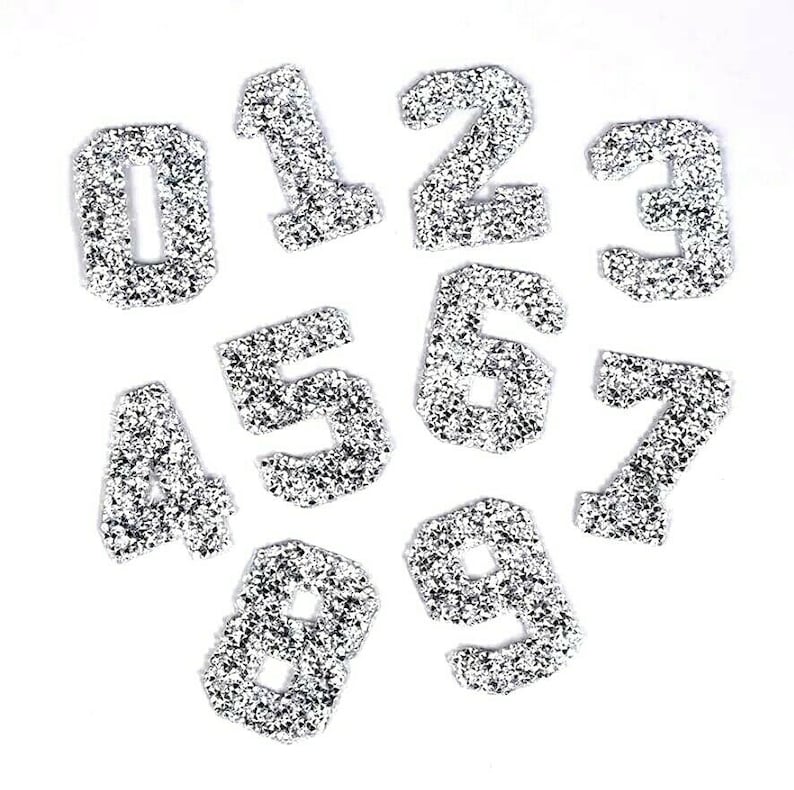 Rhinestone Sparkle Number Patch Patches Iron on Alphabet - Etsy