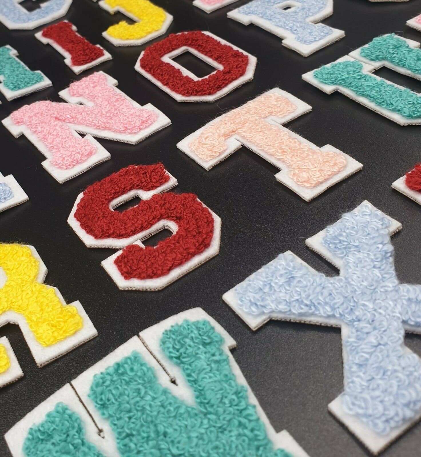 Maroon Red Chenille Letter Patch Patches Iron on Towel Alphabet ...