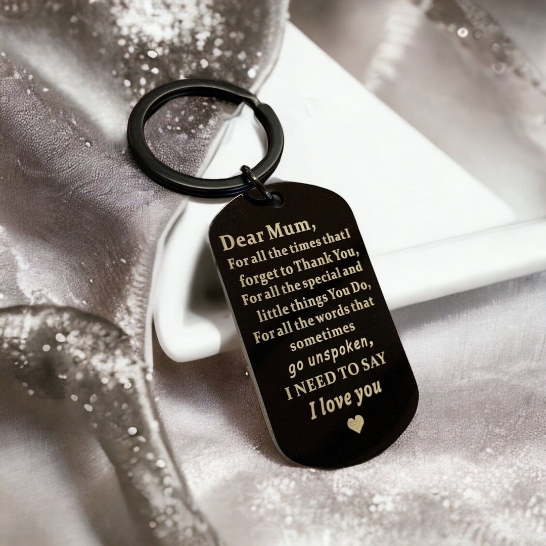 Mothers Day, Engraved Mum Keyring - Heartfelt Gift for Mothers With ...