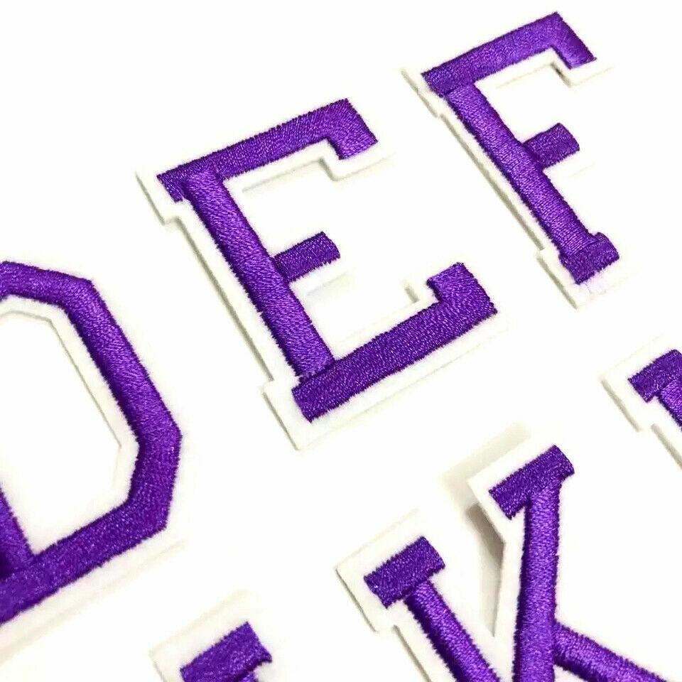 Purple Letter Patch Patches Iron on / Sew on Retro Alphabet Embroidery ...