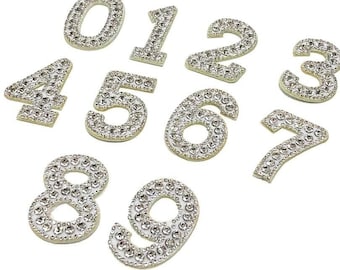 Rhinestone Sparkle Number Patch Patches Iron on Alphabet | Etsy