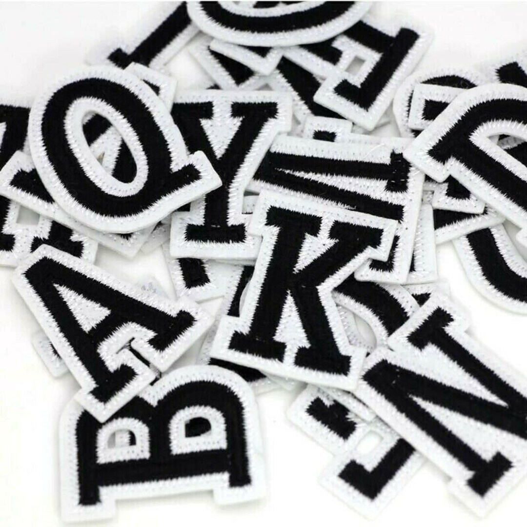 Black Letter Patch Patches Iron on / Sew on Retro Alphabet Embroidery ...