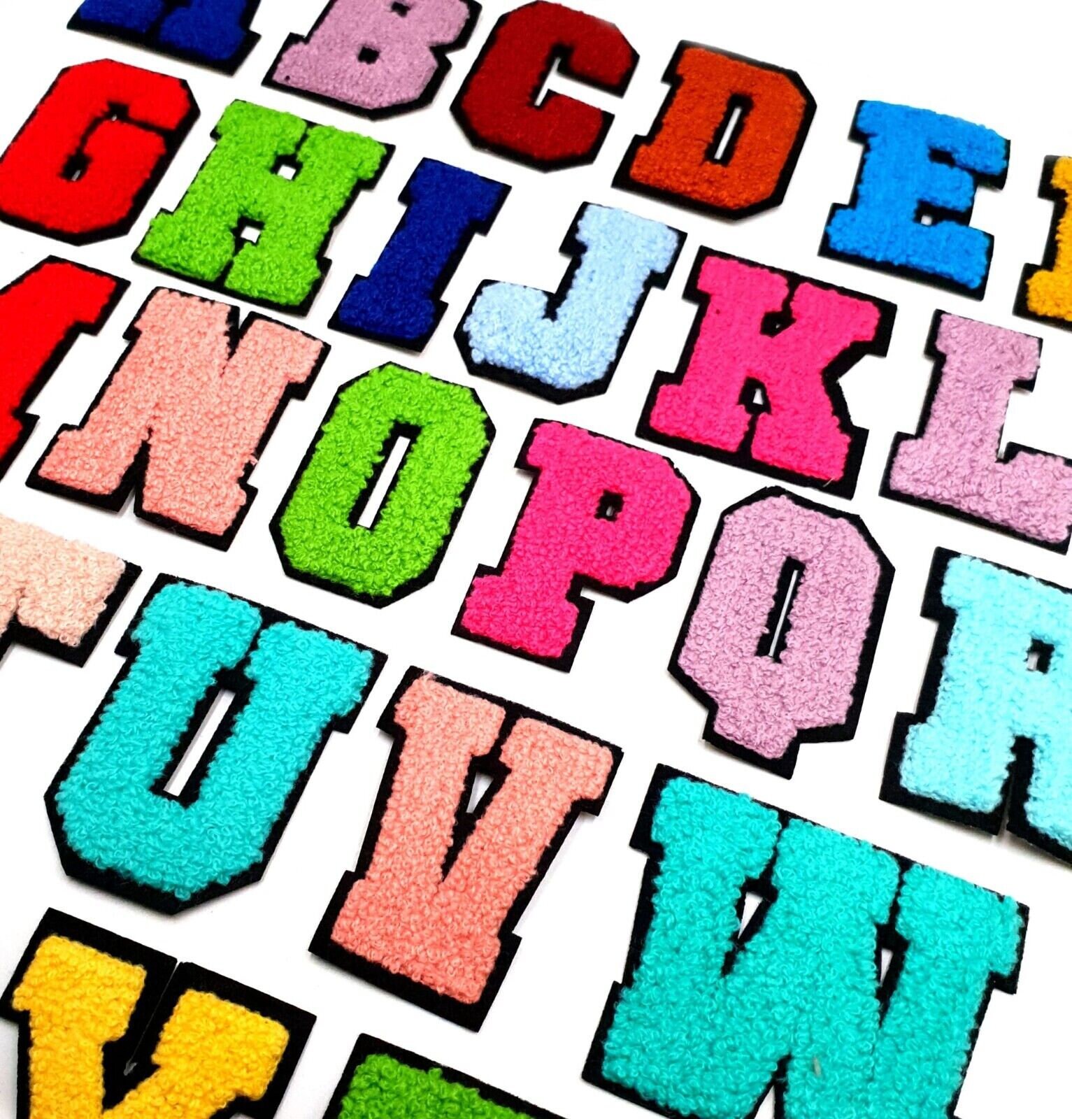 Multi Coloured Chenille Varsity Letter Patch Patches Sew on Towel ...