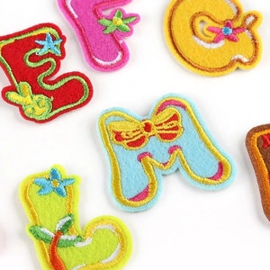 Kids Colour Letter Patch Patches Iron on / Sew on Alphabet Embroidery ...