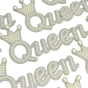 Queen Pearl Rhinestone Patch Crown Royalty Patches Iron on Sew on ...