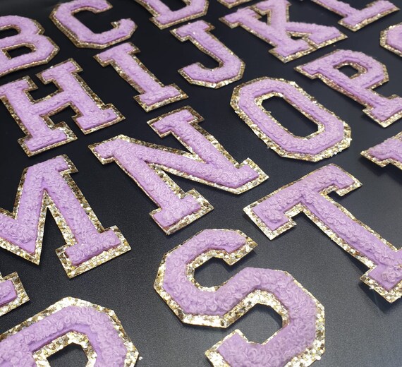 6.2cm Purple Chenille Patch Letter Patches Iron on / Sew on | Etsy