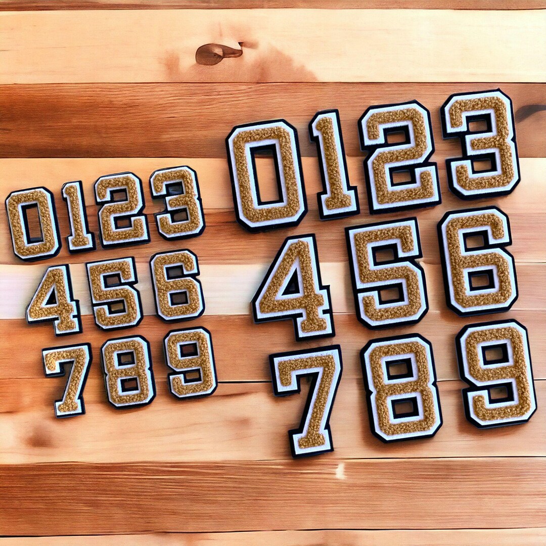 Brown Chenille Number Patches 5cm & 7.5cm 3D Varsity Patches Iron on ...