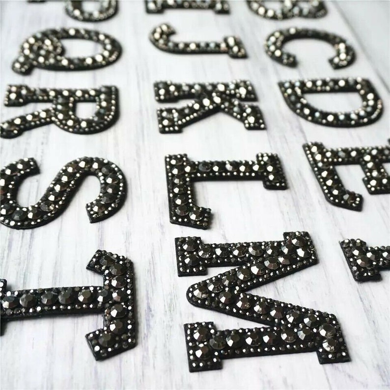 Rhinestone Sparkle 4.7cm Sew on Patch Letters Alphabet | Etsy